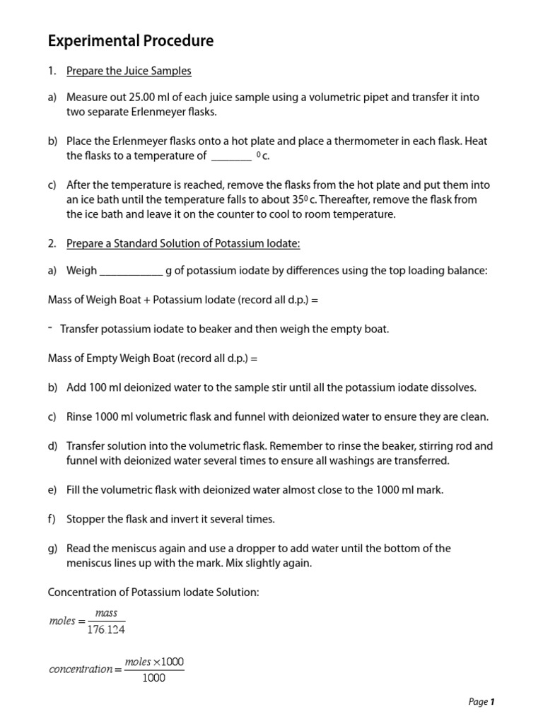 Vitamin C Extraction | PDF | Titration | Chemistry