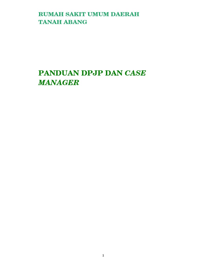 Panduan Case Manager | PDF