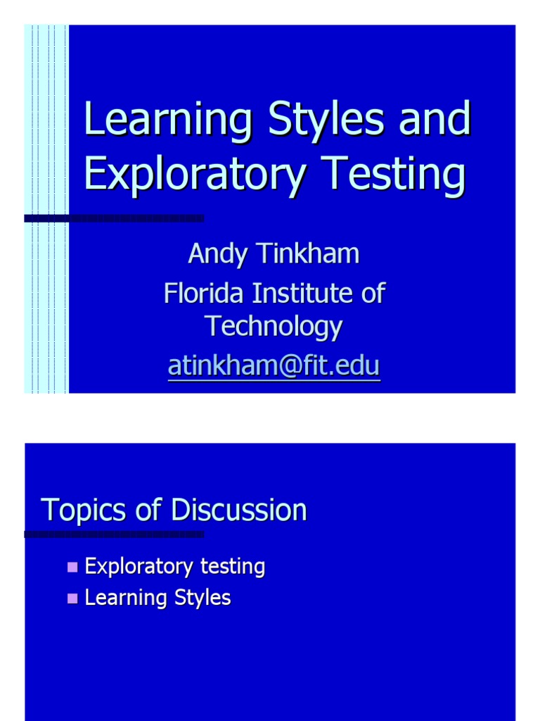 Exploring the Relationship Between Learning Styles and Exploratory ...