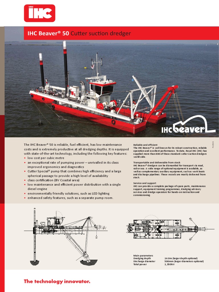 D4 Productinfo IHC Beaver 50 Cutter Suction Dredger | PDF | Dredging | Sand