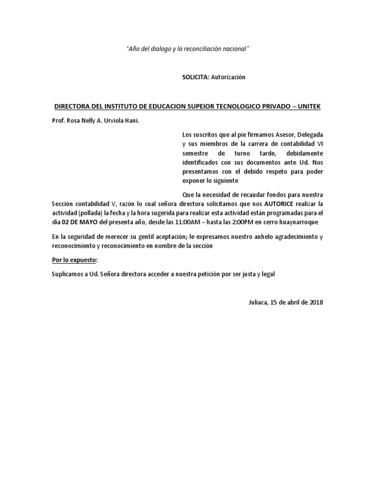 Solicitud para Pollada | PDF