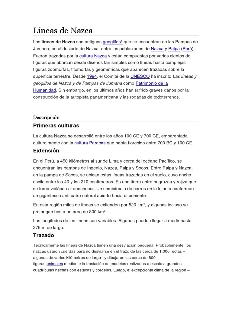 Historia y figuras de las Líneas de Nazca | PDF | Naturaleza