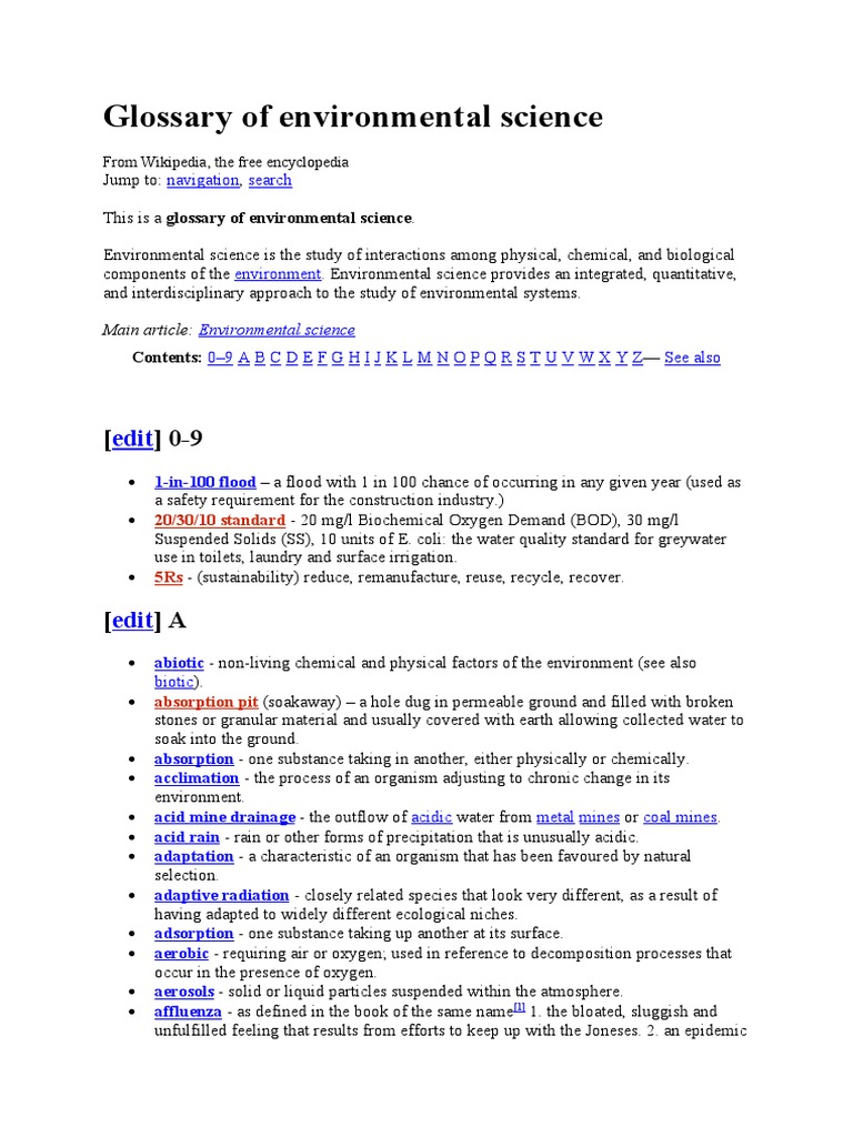 Glossary of Environmental | PDF | Water | Greenhouse Gas