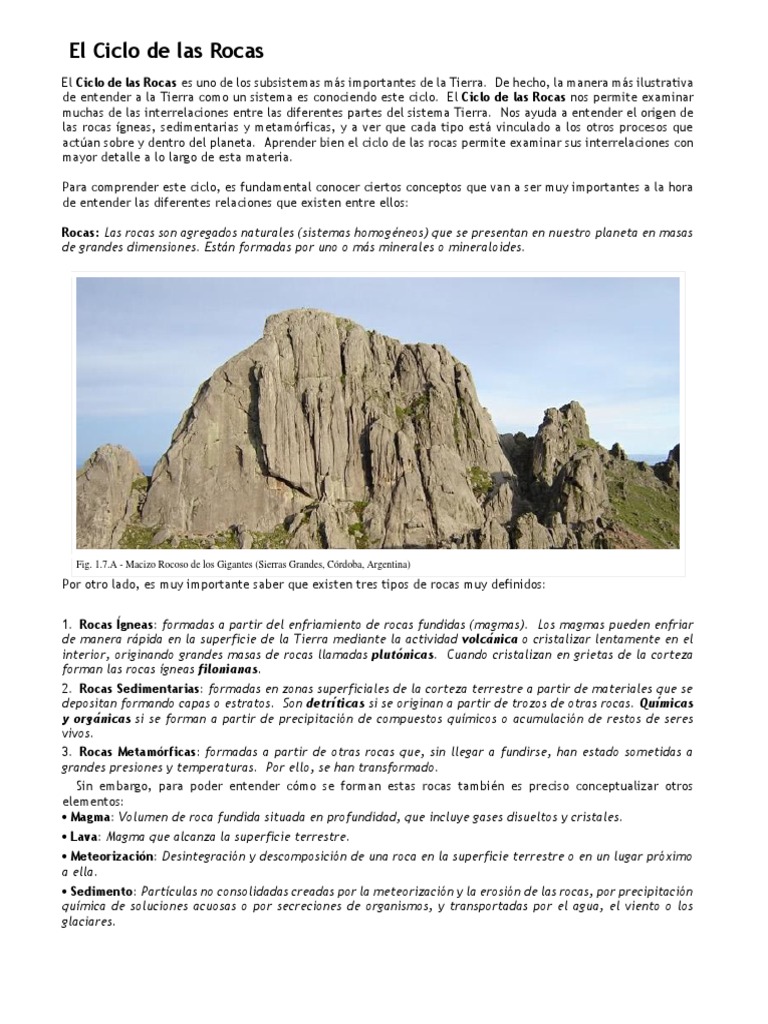 El Ciclo de Las Rocas | PDF | Roca (geología) | Roca ígnea