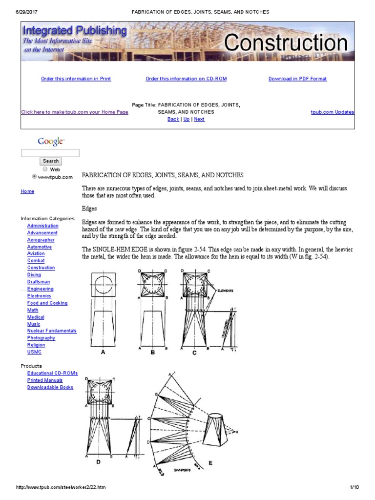Fabrication of Edges, Joints, Seams, and Notches | PDF | Seam (Sewing ...
