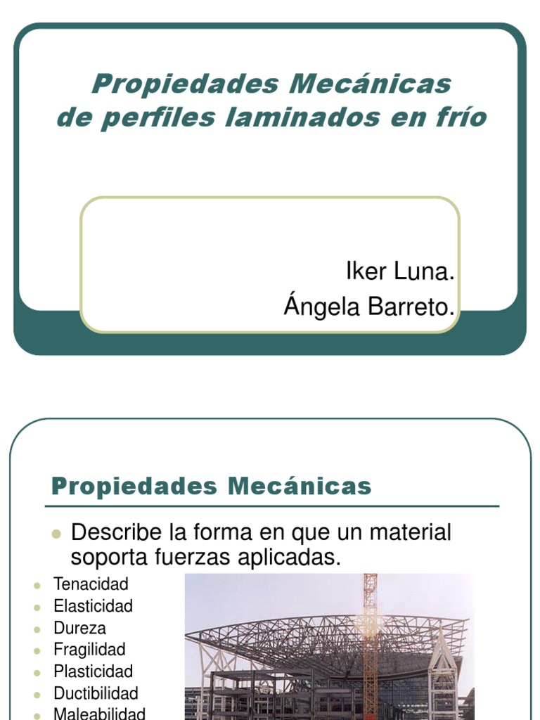 Propiedades Mecánicas de Perfiles METASA | PDF | Rieles | Plasticidad ...