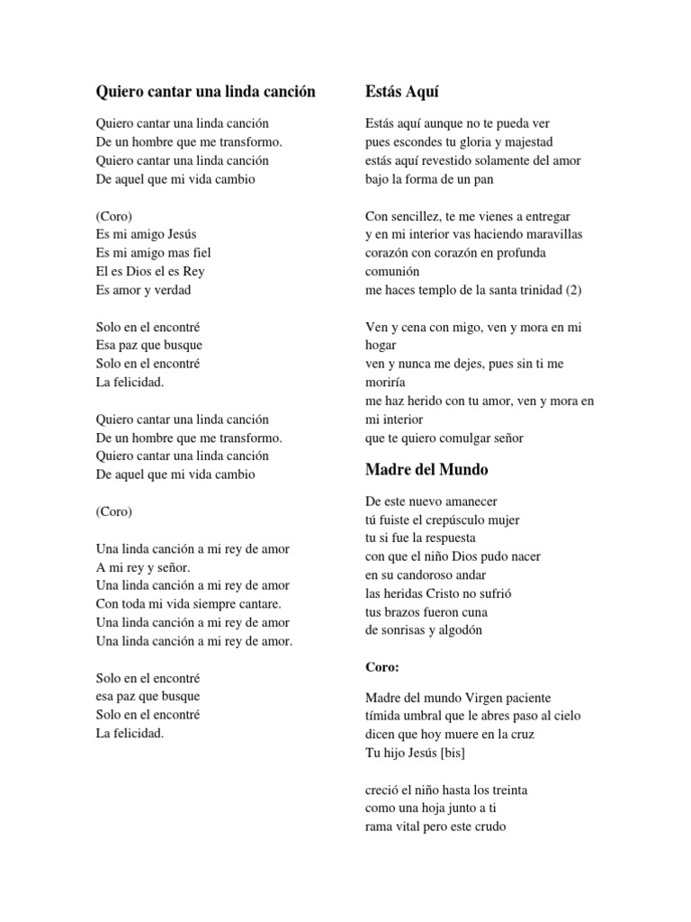 Cantos para La Hora Santa | PDF | María, madre de Jesús | Cristo (título)