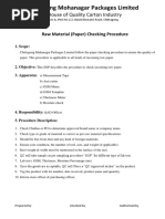 Material Receiving Inspection Checklist | PDF | Business Process