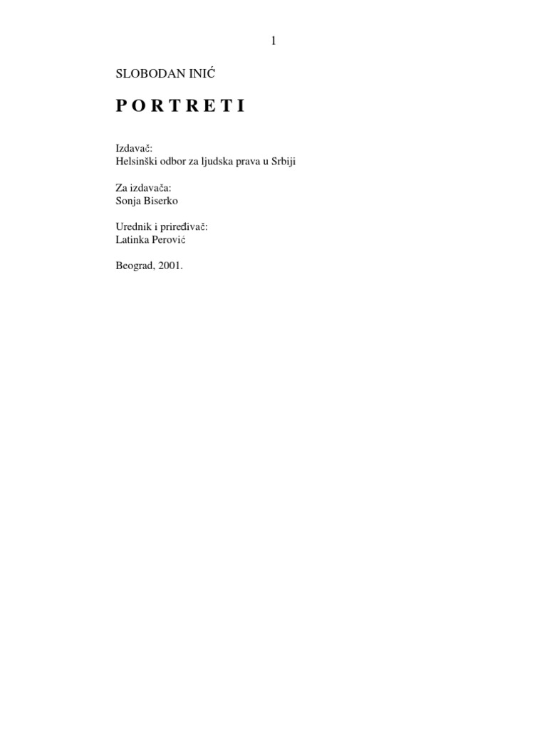 Slobodan Inic Portreti Svedocanstva 06 | PDF