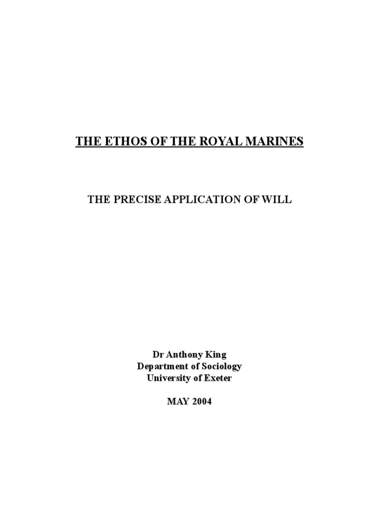 The Ethos of The Royal Marines | PDF | Commando | Amphibious Warfare
