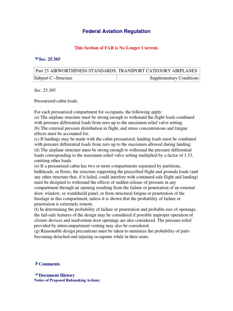 Federal Aviation Regulation: This Section of FAR Is No Longer Current ...