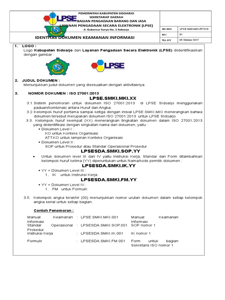 Identitas Dokumen LPSE Sidoarjo | PDF