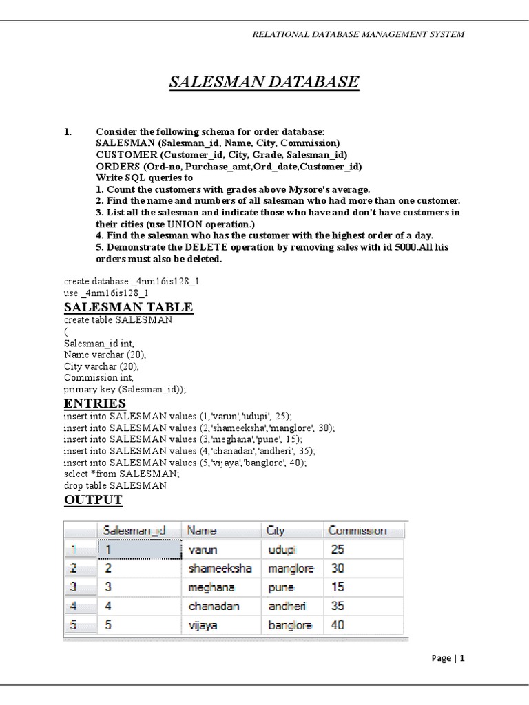 Rdbms Query | PDF | Relational Database | Scientific Modeling