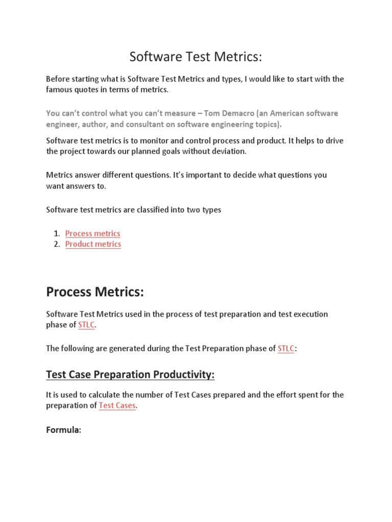 Software Test Metrics Overview | PDF | Software Testing | Software Bug
