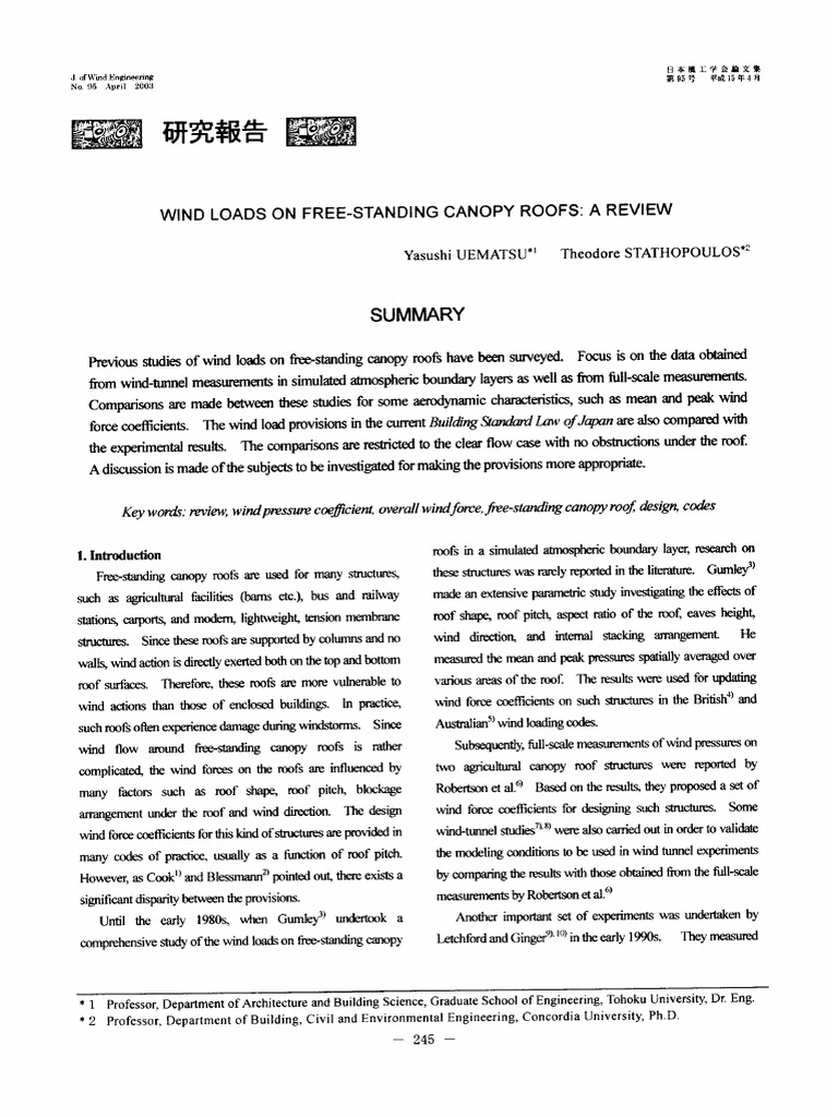 Wind Loads On Canopies | PDF