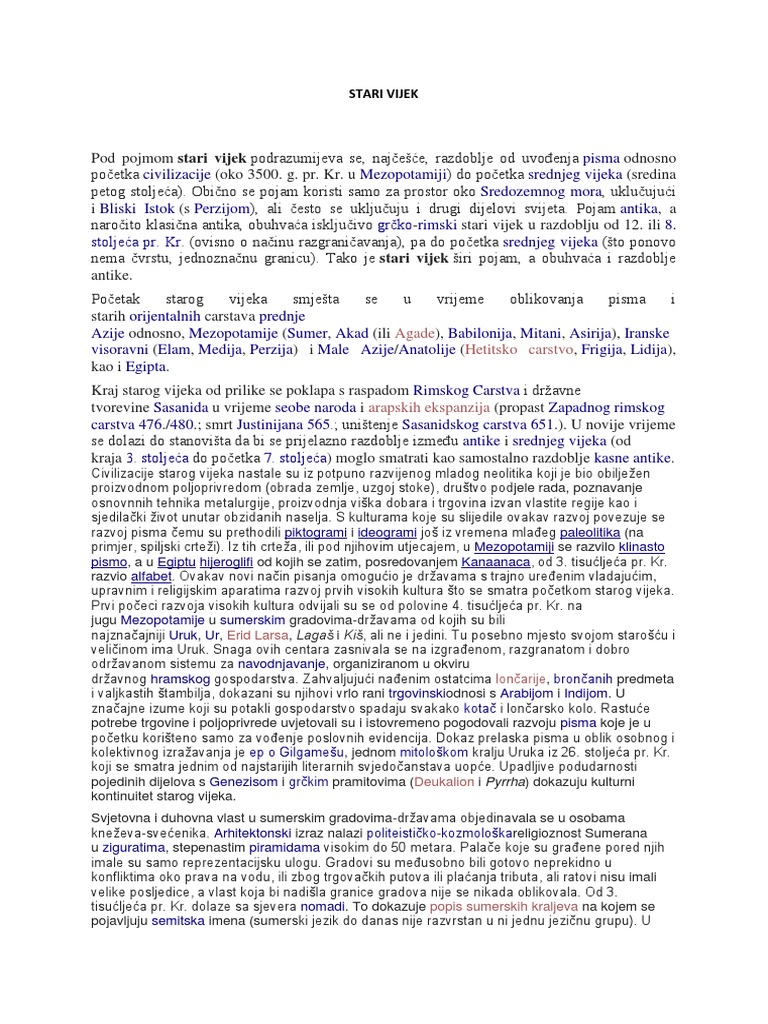 Stari Vijek | PDF
