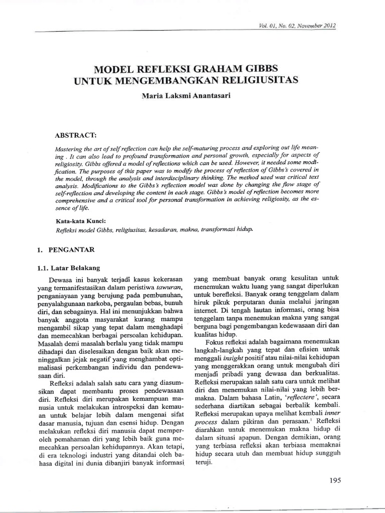 Model Refleksi Graham PDF | PDF