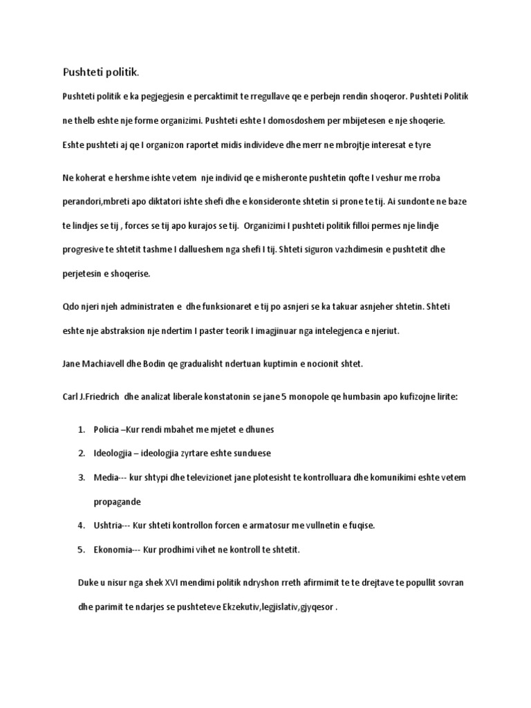 Pushteti Politik | PDF