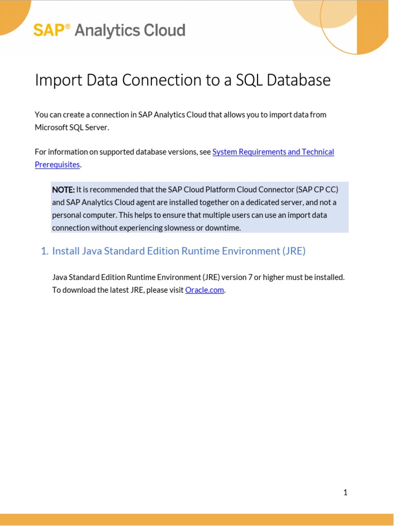 Import Data Connection To A SQL Database | PDF | Java Virtual Machine ...