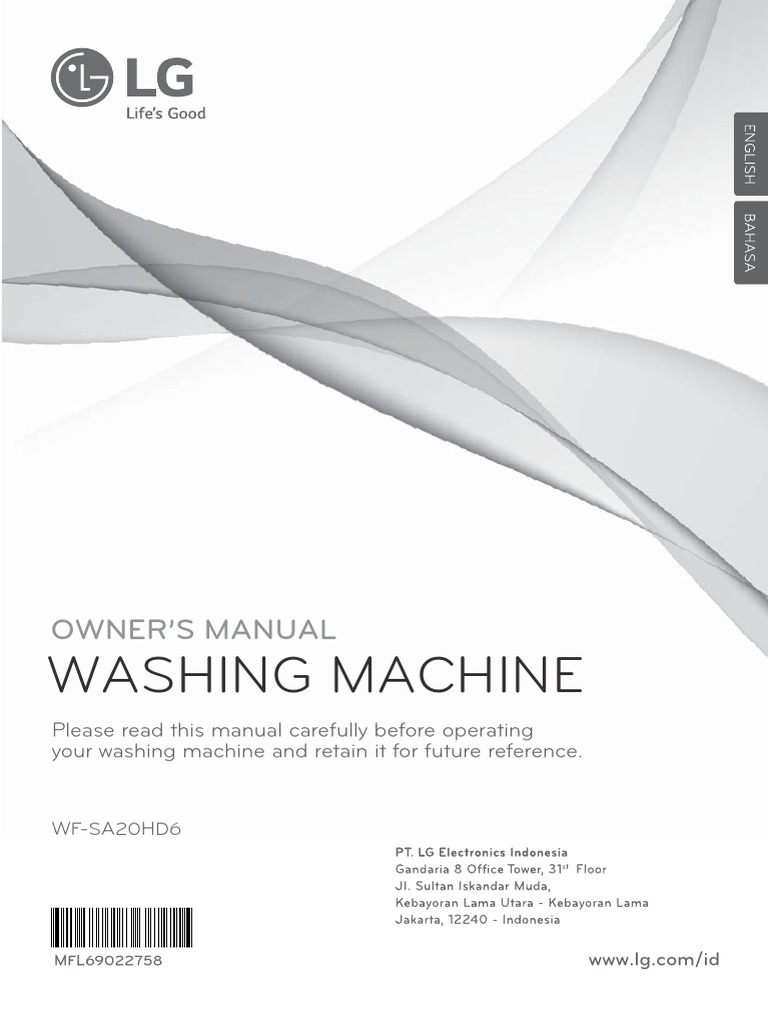lg20kg PDF | PDF | Washing Machine | Laundry