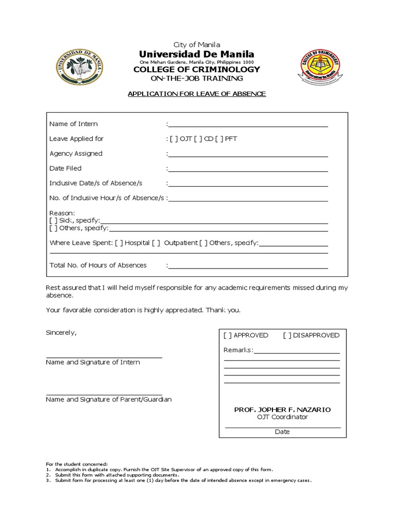 Leave Form PDF | PDF