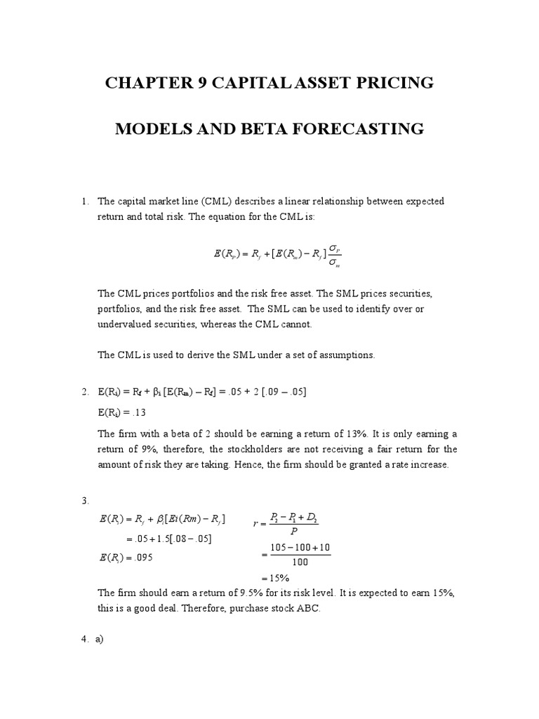 Chapter 9 Solutions | Download Free PDF | Capital Asset Pricing Model ...