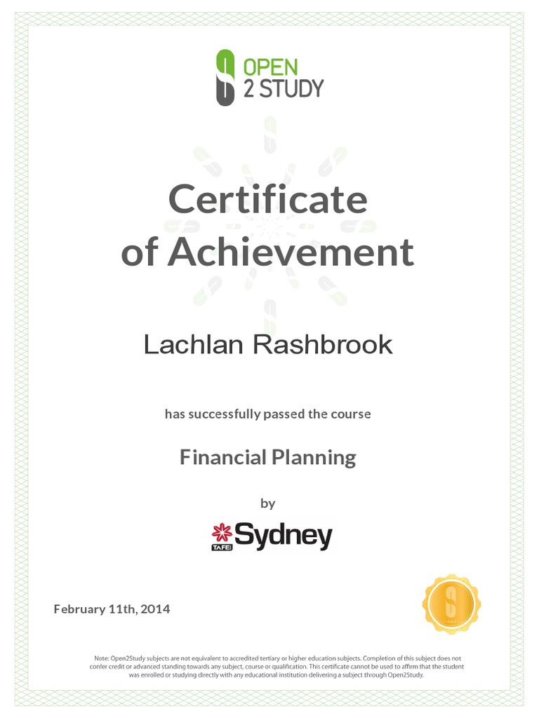 Financial Planning Certificate | PDF