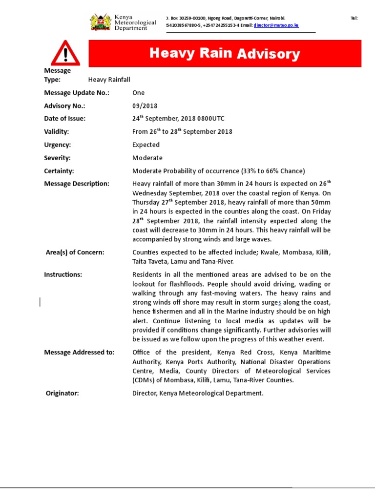 Heavy Rain Warning | PDF | Rain | Seasons