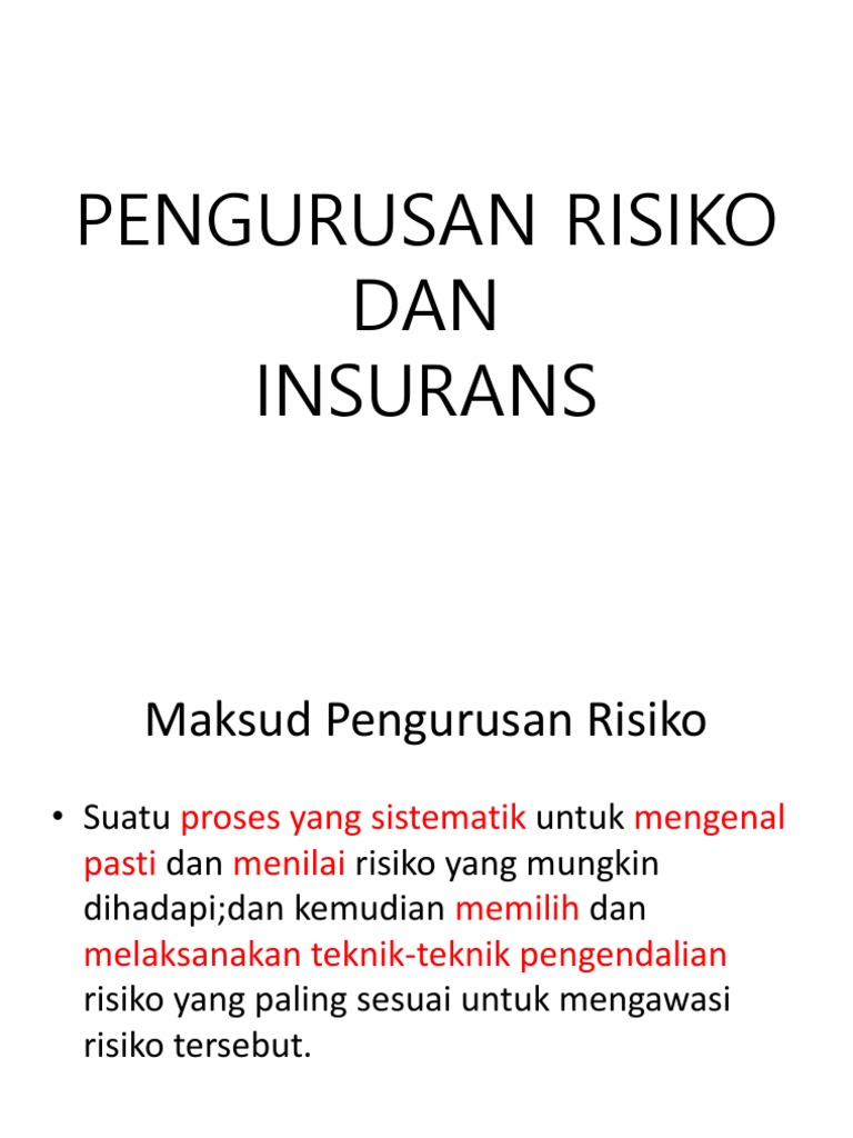 Panduan Pengurusan Risiko & Insurans | PDF | Bisnis | Pengelolaan ...