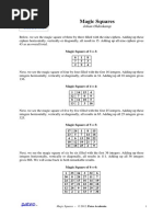 Magic Squares | PDF | Magic (Paranormal) | Quantity