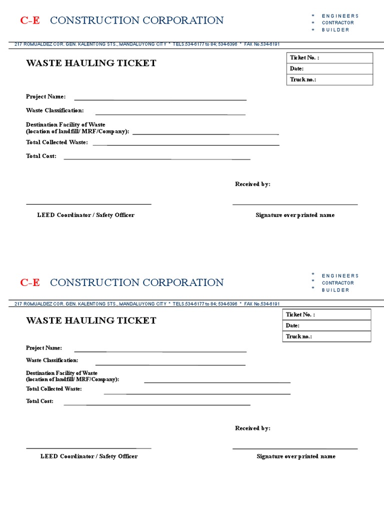 Hauling Ticket | Download Free PDF | Waste Management | Waste