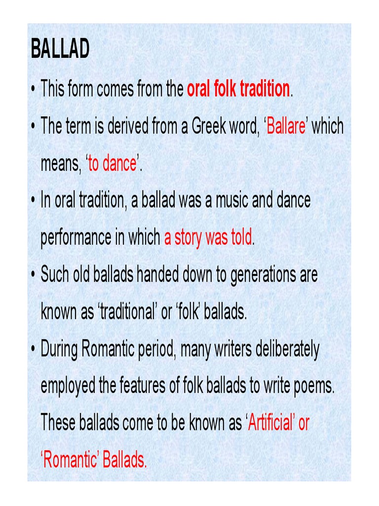 Ballad: Ballare To Dance A Story Was Told | PDF | Ballad | Poetry