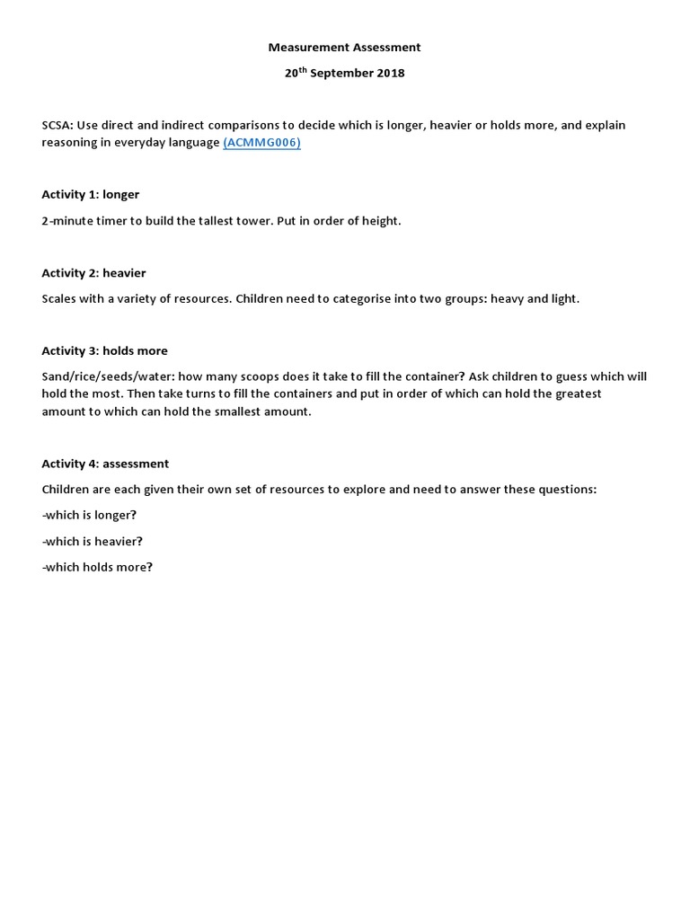 Measurement Assessment | PDF | Science & Mathematics | Computers