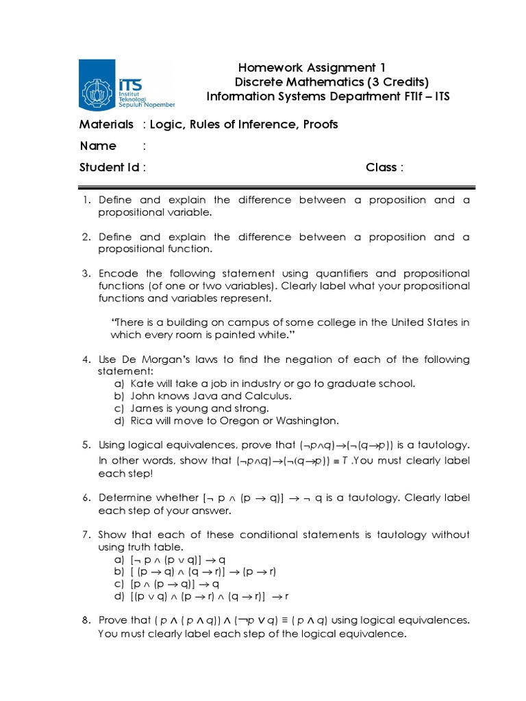 Homework Assignment 1 PDF | PDF | Logical Truth | Semantics
