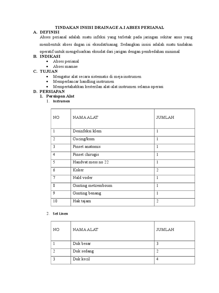 Tindakan Insisi Drainage A.I Abses Perianal | PDF
