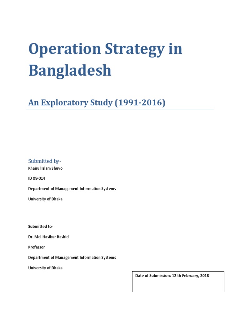 Operation Strategy in Bangladesh | PDF | Operations Management ...