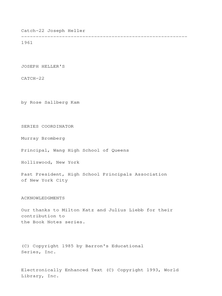 Catch 22 PDF | PDF | Unrest