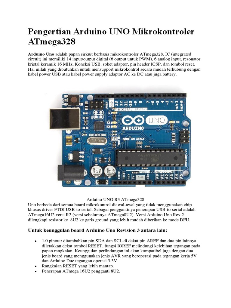 Pengertian Arduino UNO Mikrokontroler ATmega328 | PDF | Komputer