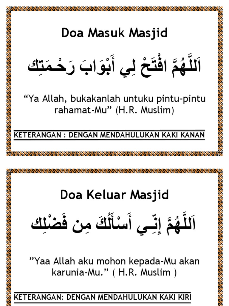 Doa Masuk Masjid | PDF