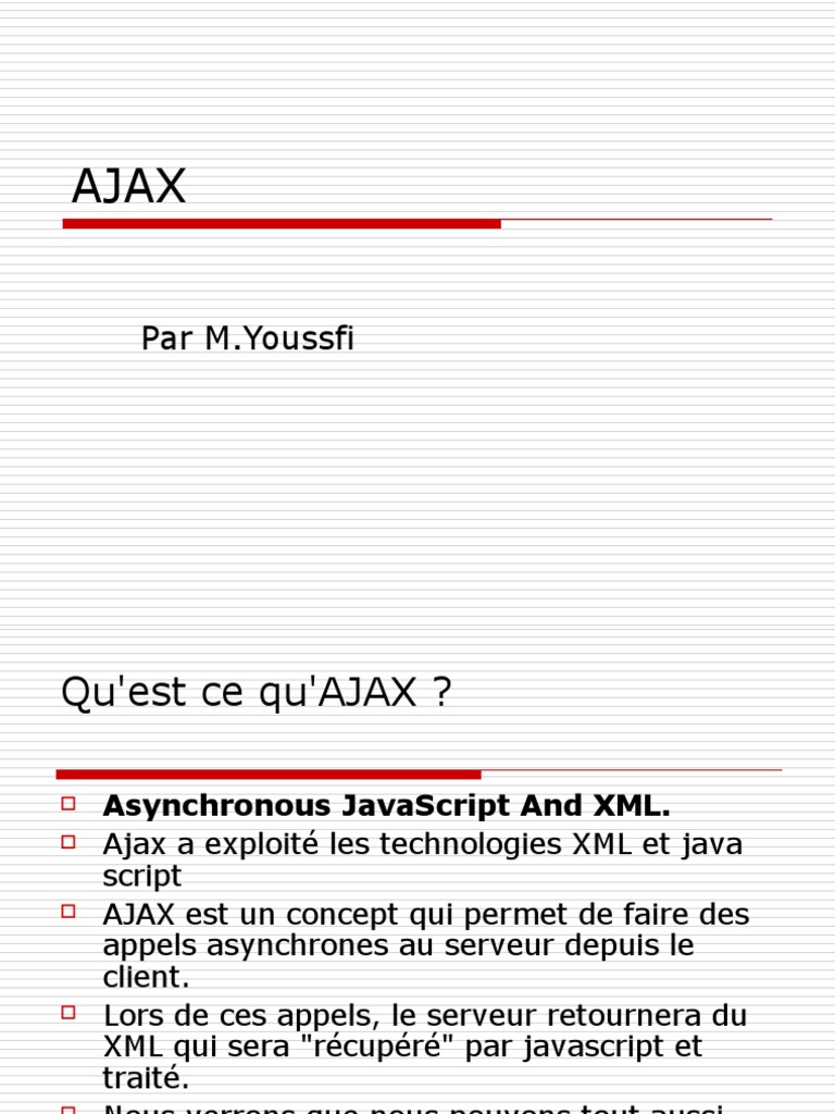 Cours AJAX Vers 2008 (JSP) | PDF | Ajax (Programmation) | JavaScript