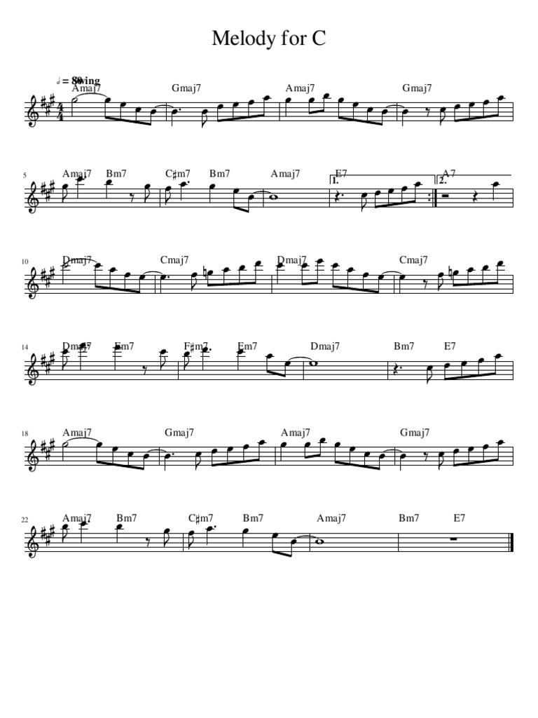 Melody For C MARTIN PDF | PDF