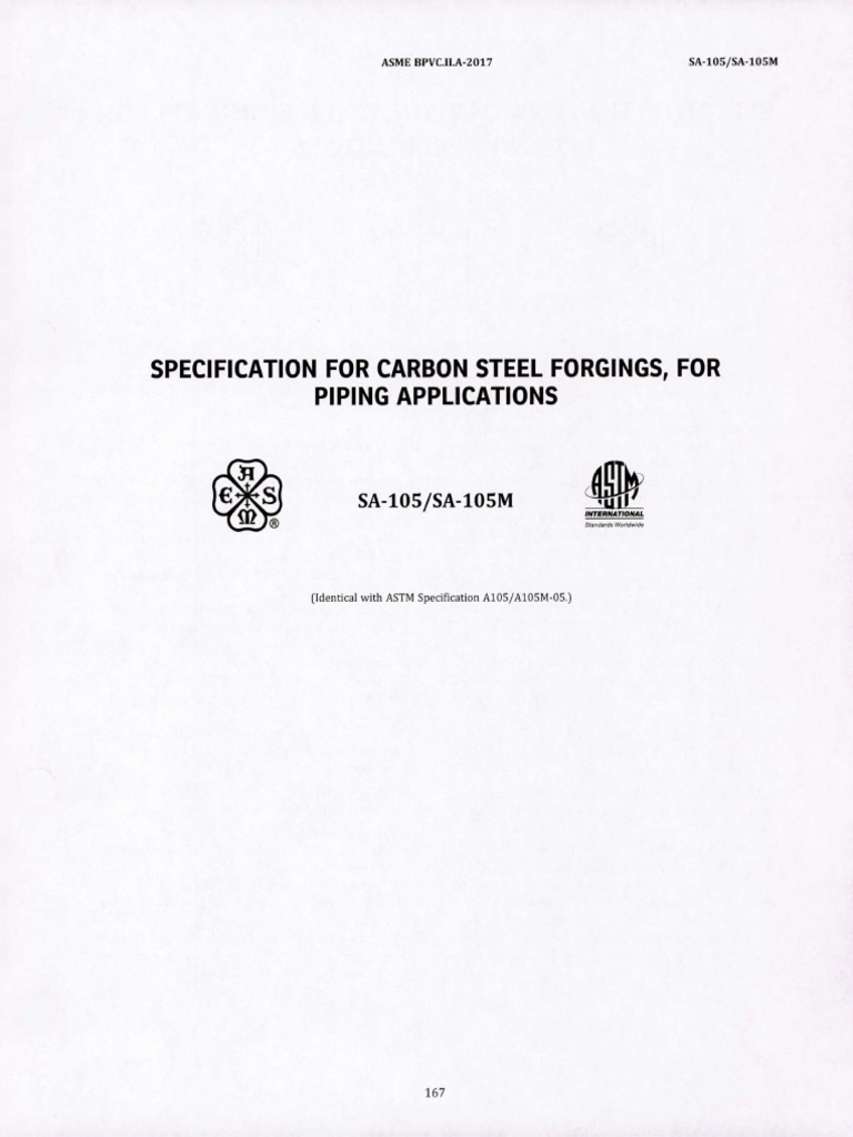 SA-105/SA-105M Specification for Carbon Steel Forgings for Piping ...