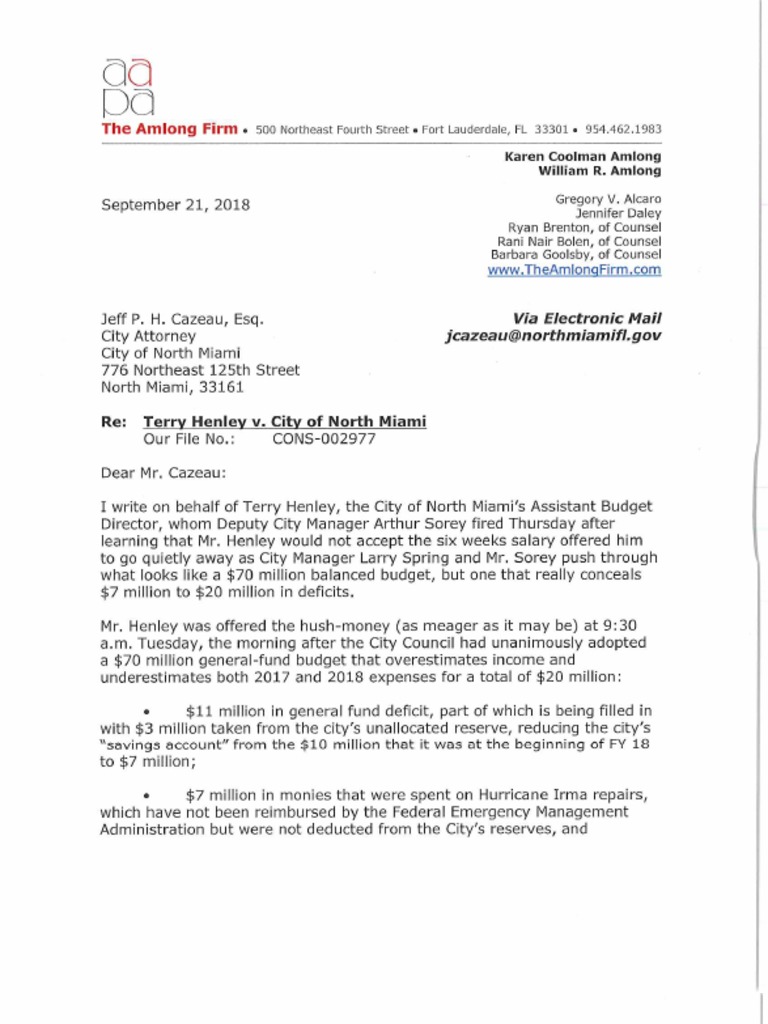 Henley Atty Letter 9.21.18