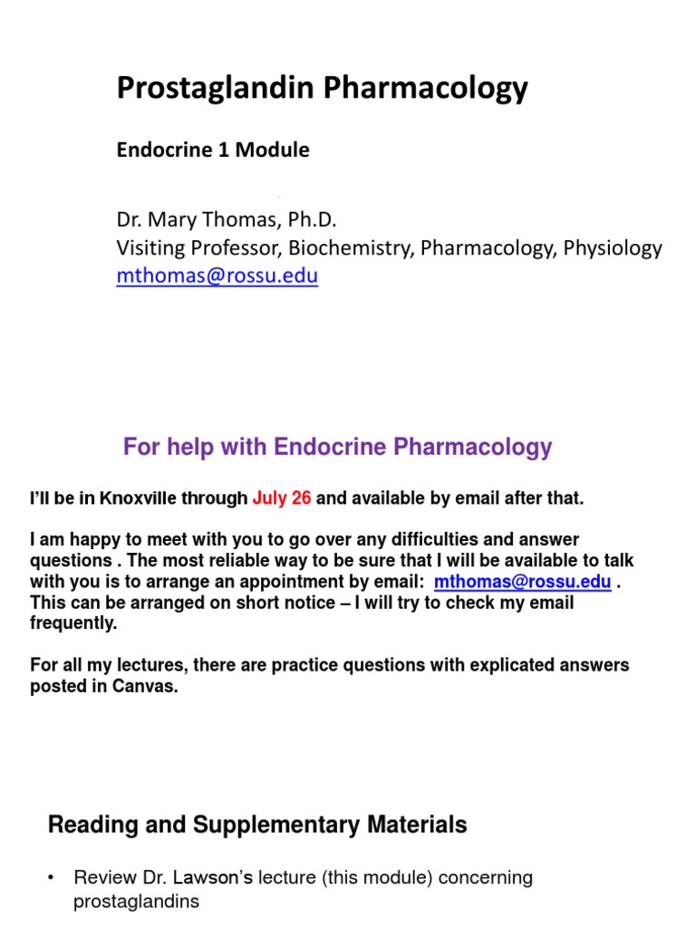 Prostaglandin Drugs 1 | Medicine | Pharmacology