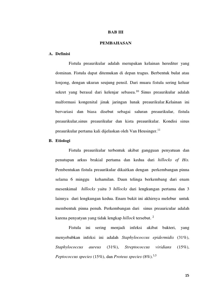 Sinus dan Fistula Preaurikular: Analisis | PDF | Sains & Matematika