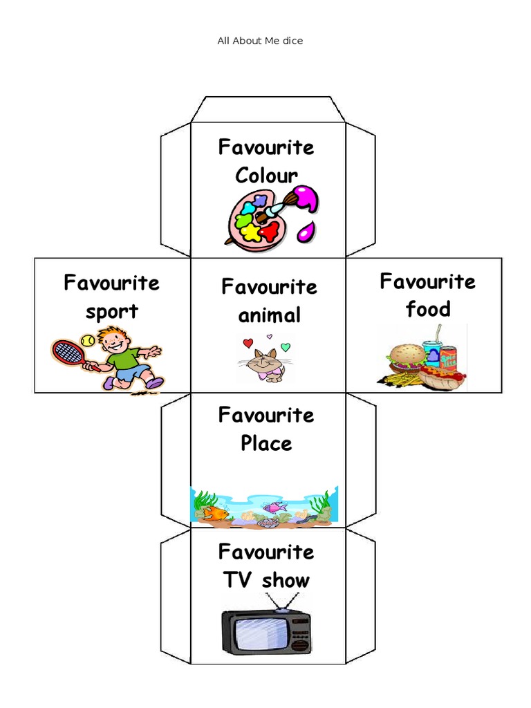 Favourite Colour: All About Me Dice | PDF