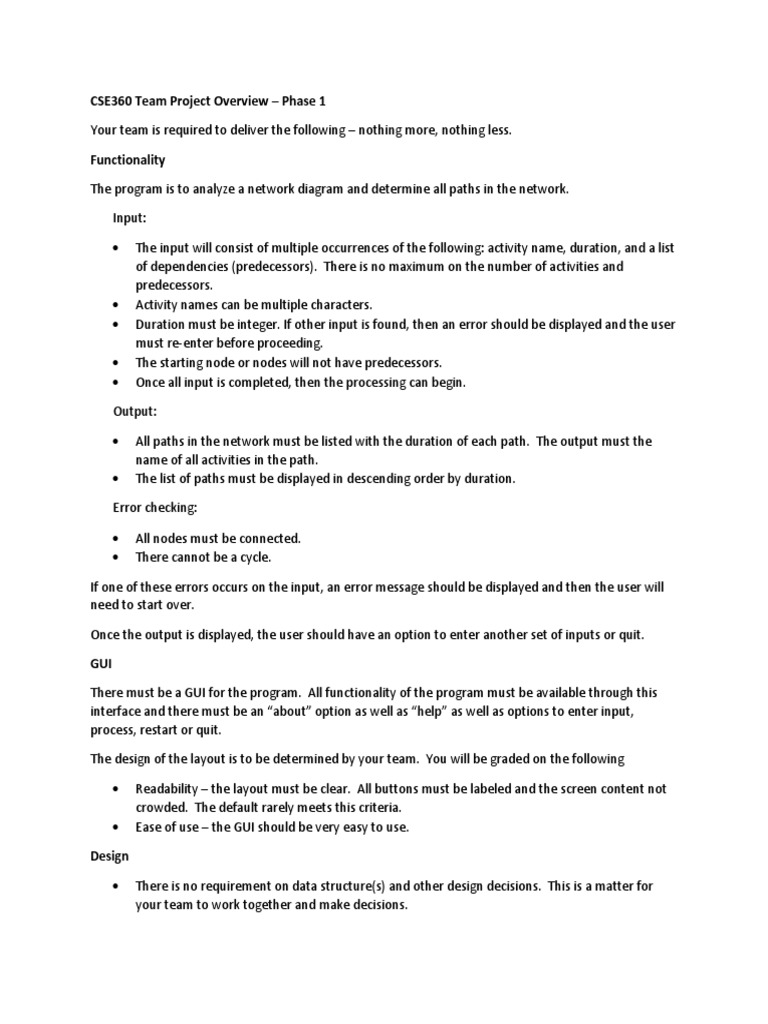 CSE360 Team Project Overview PDF | PDF | Graphical User Interfaces | Computer Network