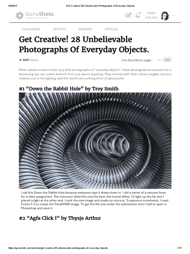 Get Creative! 28 Unbelievable Photographs of Everyday Objects | PDF ...