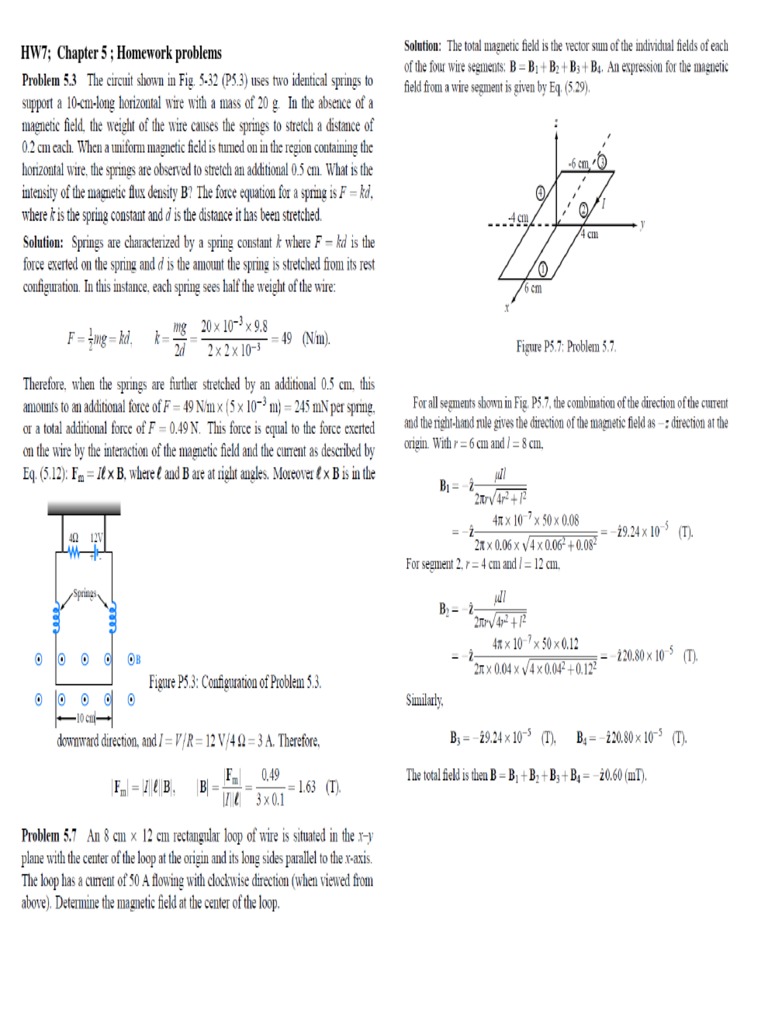 Solutions and Practice Problems for Maxwell's Equations from Chapter 5 ...