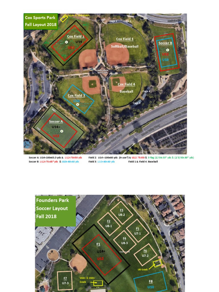 Cox Sports Park Fall Layout 2018: Cox Field 2 Soccer B Cox Field 1 ...